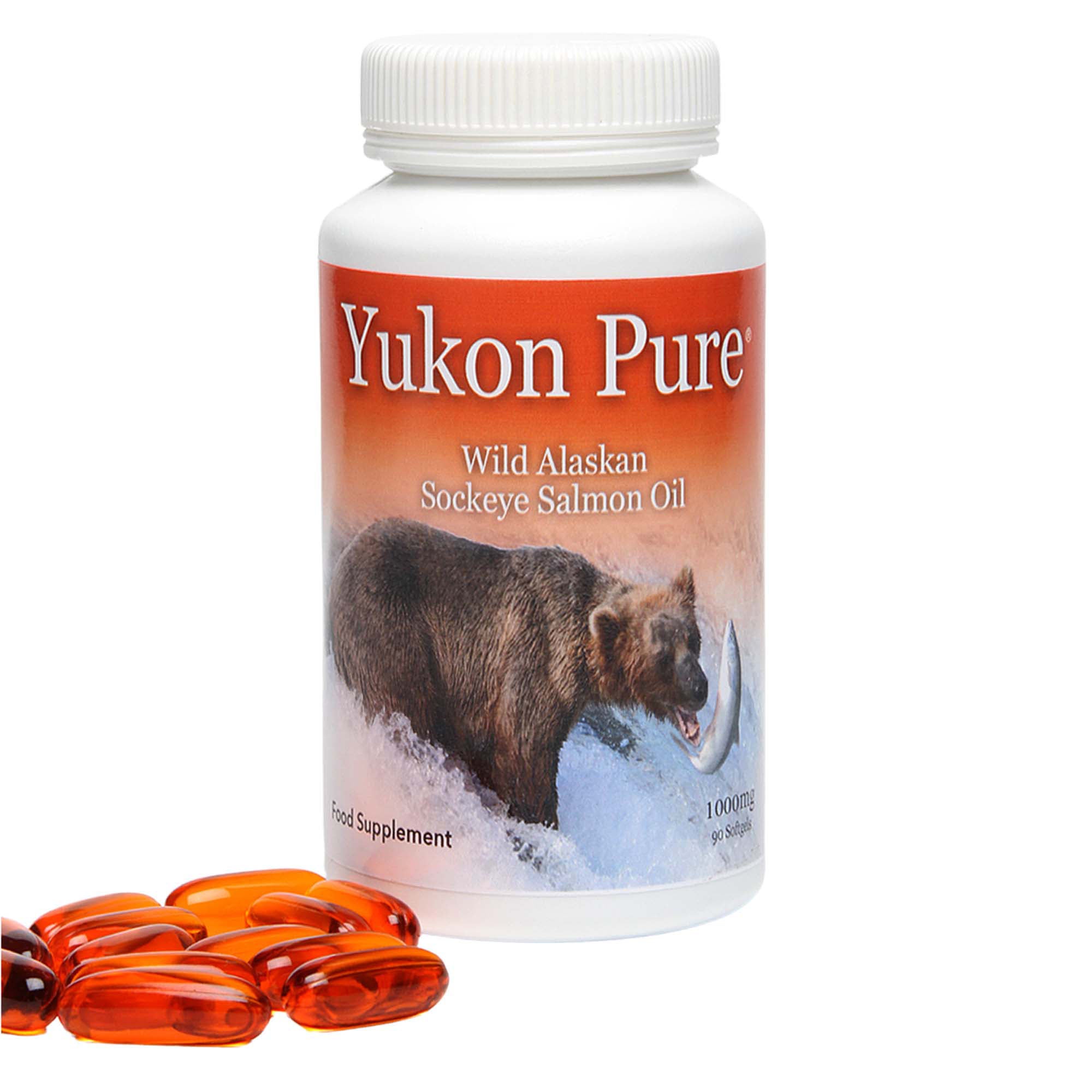 Yukon Pure Wild Alaskan Sockeye Salmon Oil - Omega-3 & Vitamin D3 ...